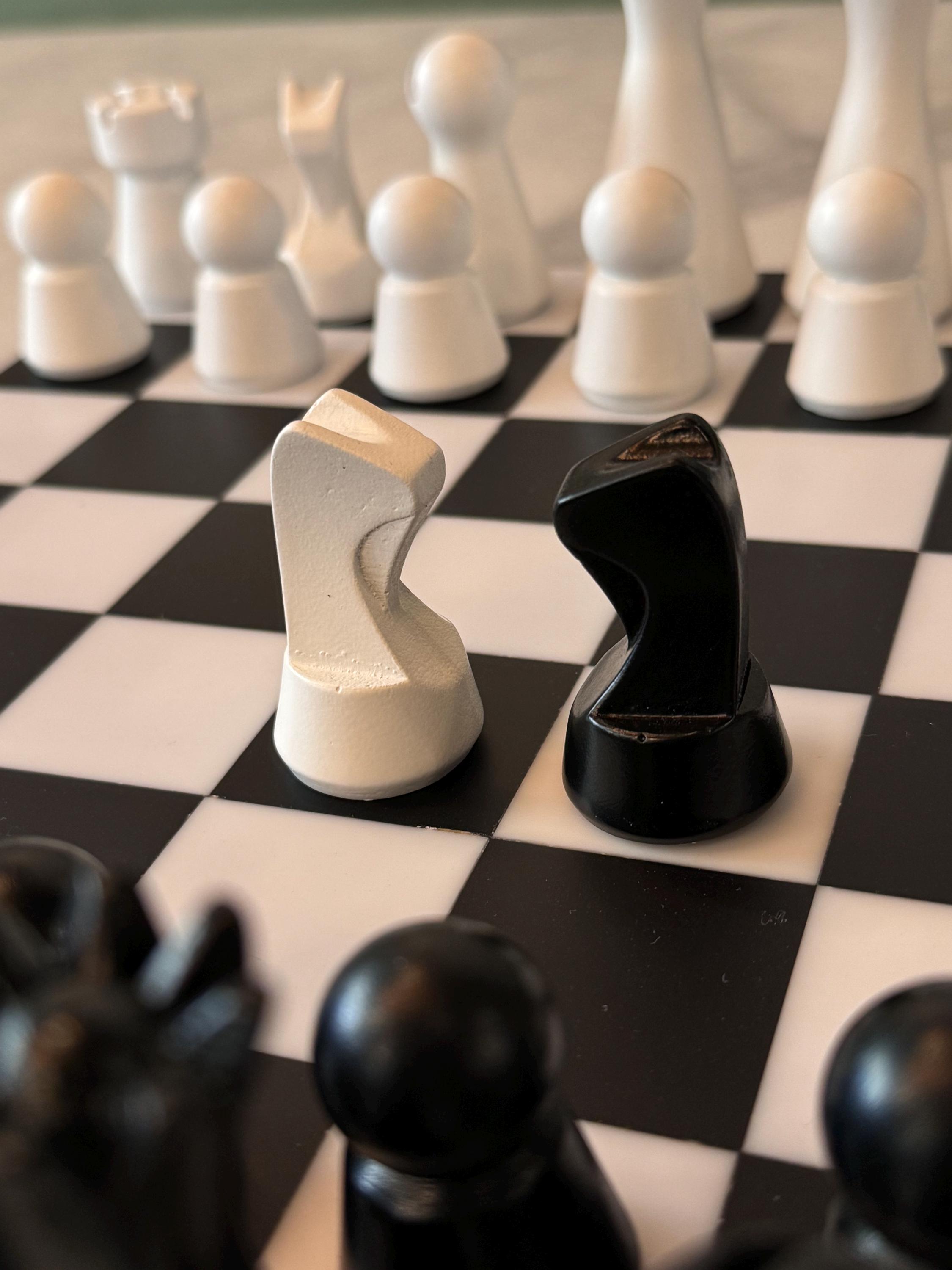 Handmade Modern Chess Set: Weighted Pieces, Lighthouse Design - Etsy