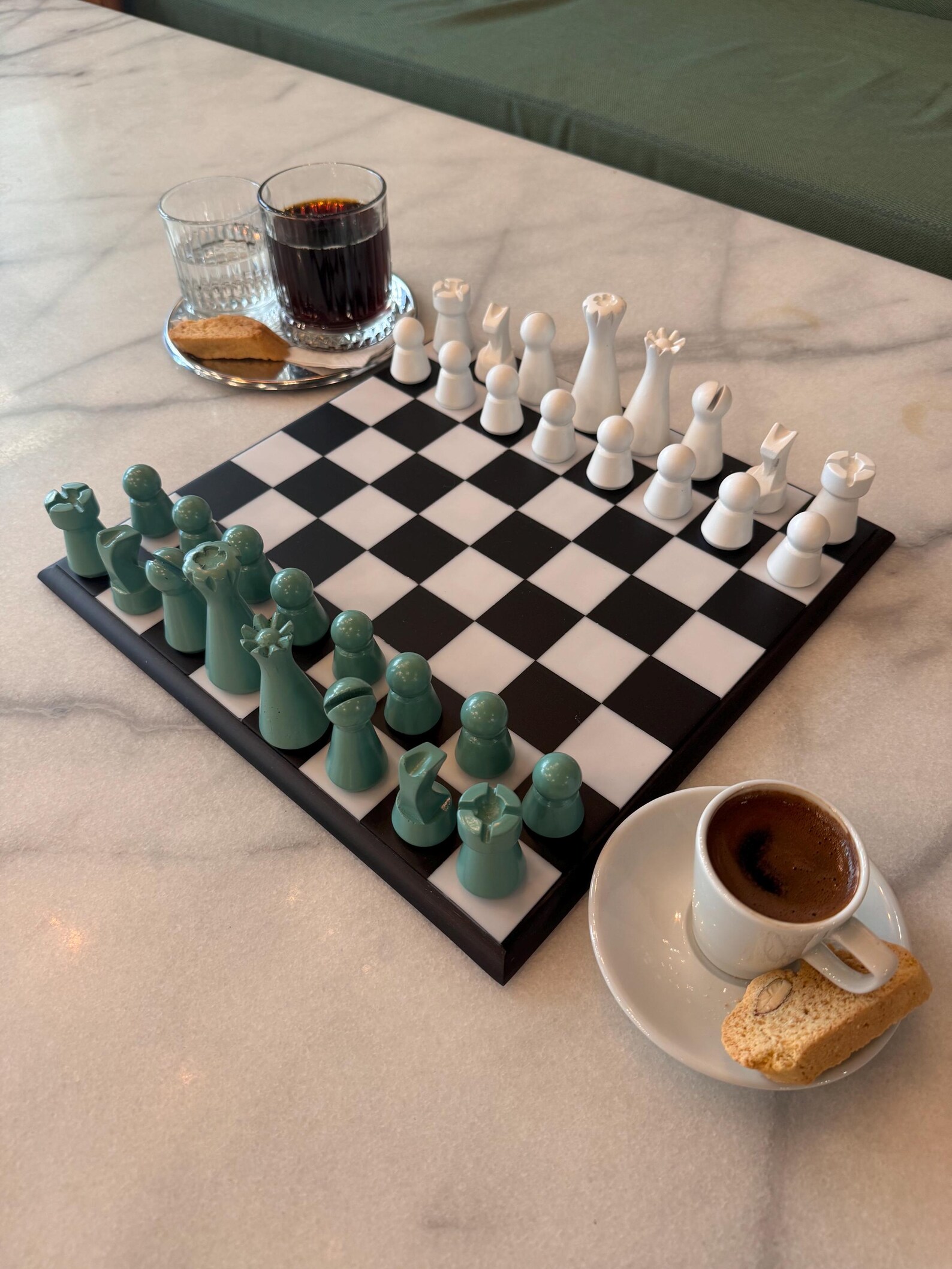 Chess Set Green | Lighthouse Model | Minimalist Handmade Modern Design ...