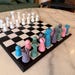 Handmade Minimalist Chess Set: Mixed Pastel Colors, Lighthouse Model - Etsy