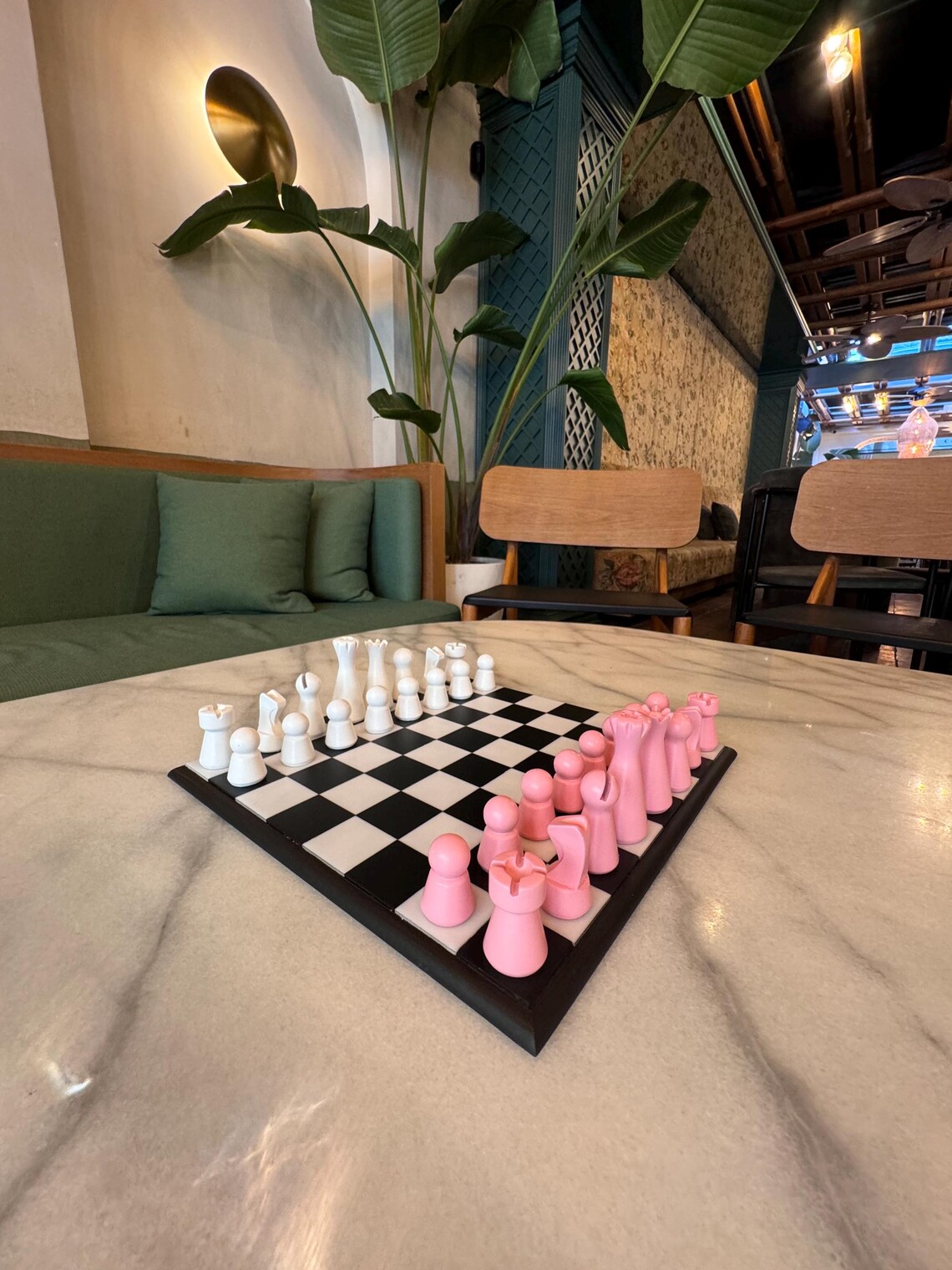 Chess Set Pink | Lighthouse Model | Minimalist Handmade Modern Design ...