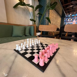 Chess Set Pink | Lighthouse Model | Minimalist Handmade Modern Design ...