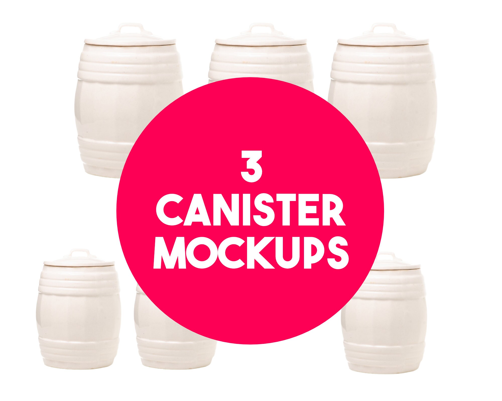 3 Canister Mockups, Kitchen Canisters Mockup Bundle, Multi Mockup ...