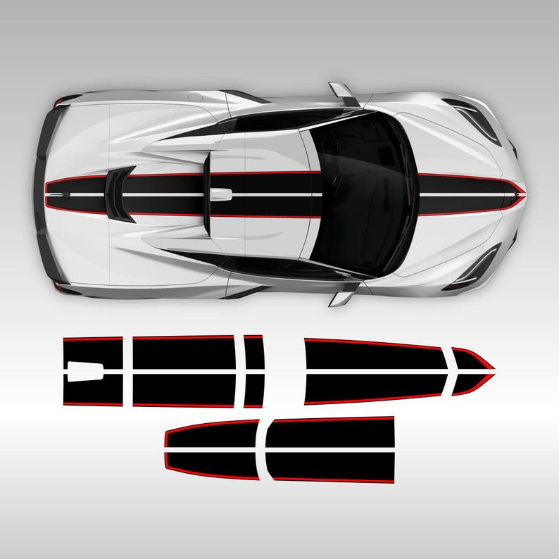 Corvette C8 Racing Stripes: Over the Top Vinyl Decals (2021-2024 ...