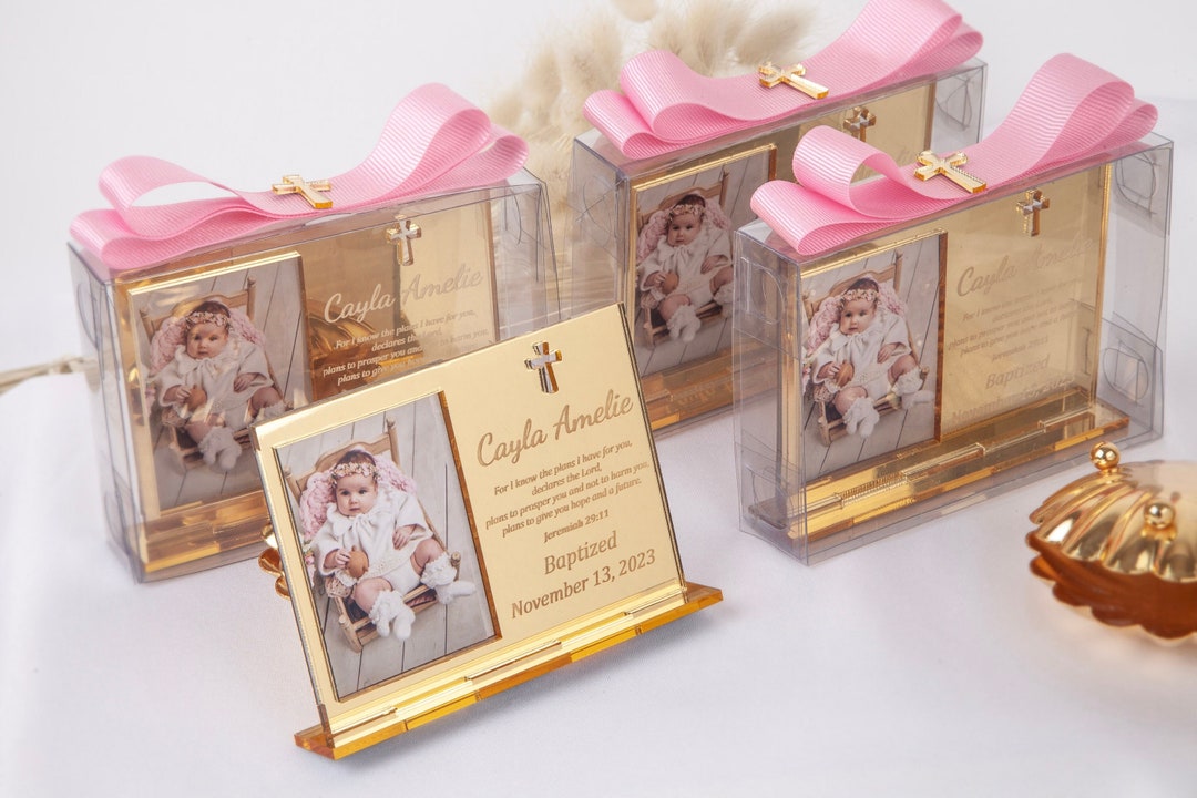 Personalized Acrylic Photo Frame Baptism Favor, Christening Gift - Etsy