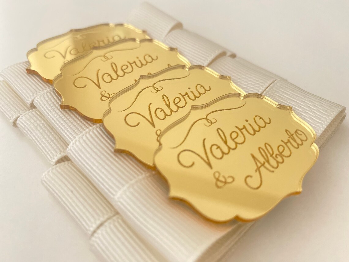 Custom Acrylic Mirror Tags for Favors Wedding Favor Tags - Etsy