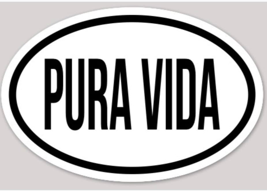 PURA Vida 4”X6” Oval Car BUMPER STICKER Decal Waterproof Costa Rica ...