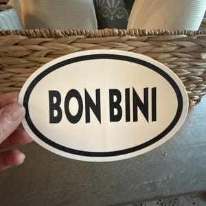 BON Bini 4”X6” Oval Car BUMPER STICKER Decal Waterproof Aruba Curacao ...