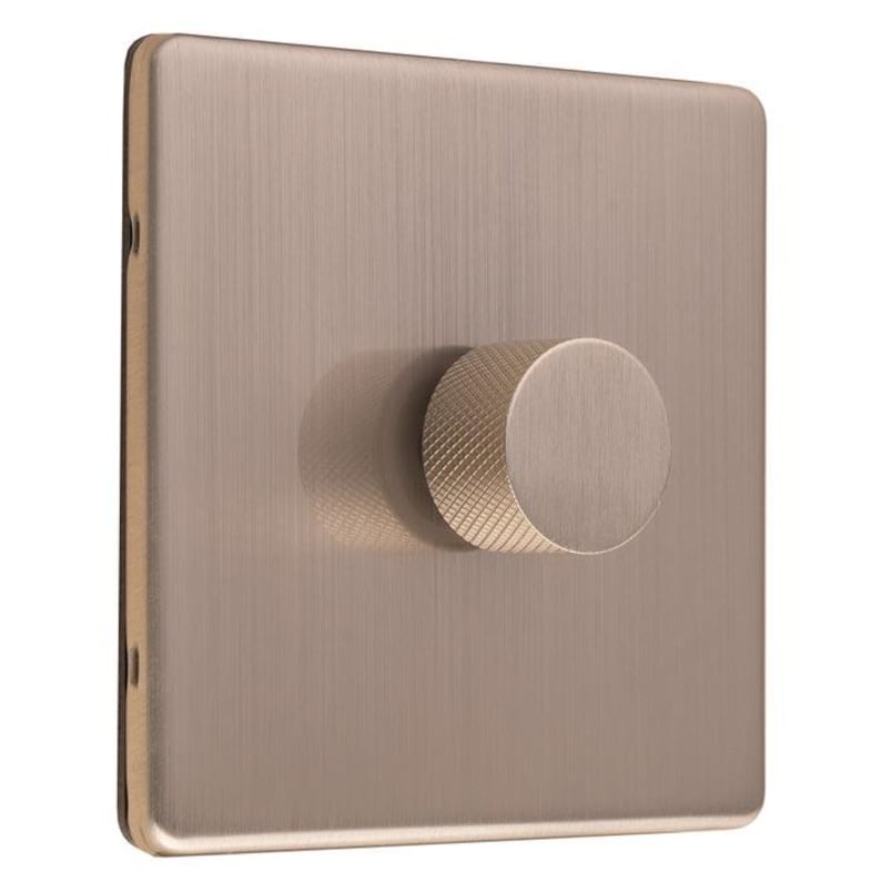 Brass Dimmer 1-4 Gang 400w / LED Dimmer Switch . Knurled Dimmer ...