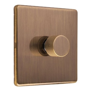 Brass Dimmer 1-4 Gang 400w / LED Dimmer Switch . Knurled Dimmer ...