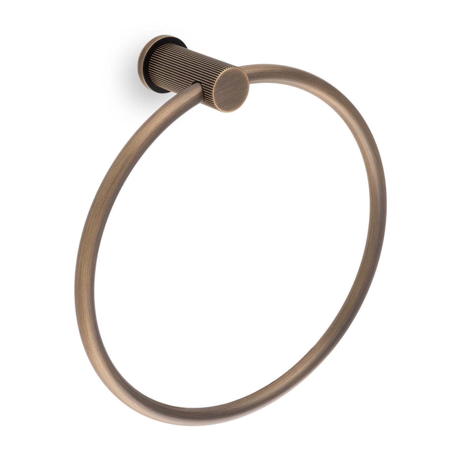 Elegant Brass Towel Ring With Stunning Lined Reeded Pattern Adding ...
