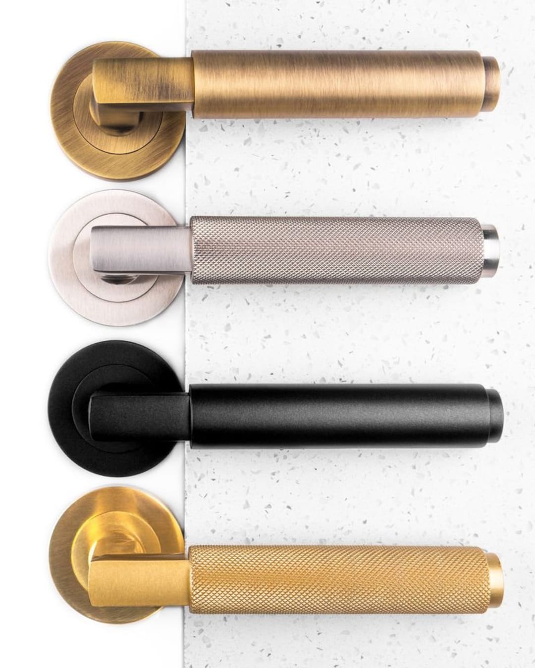 Terazzo Knurled Lever on Round Rose - Etsy