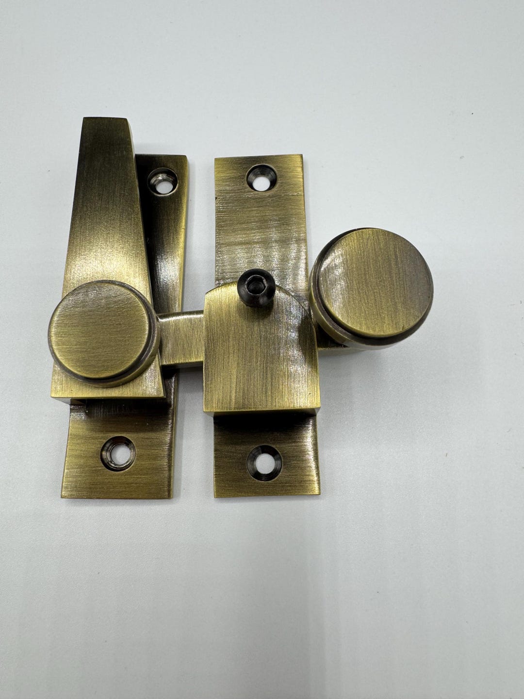 Solid Brass Lockable Cabinet Latch: Hand Forged Sash Fastener - Etsy