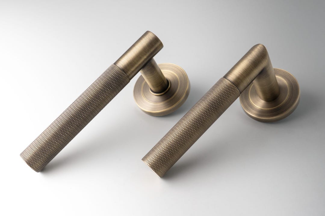 Crown Knurled Lever Door Handle, Crafted From Stainless Steel , a Solid ...