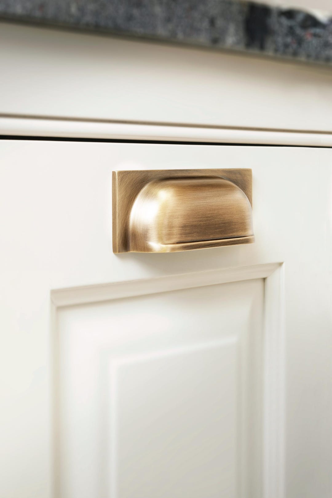 Solid Brass Cup Pull Handle: Traditional Cabinet Hardware - Etsy