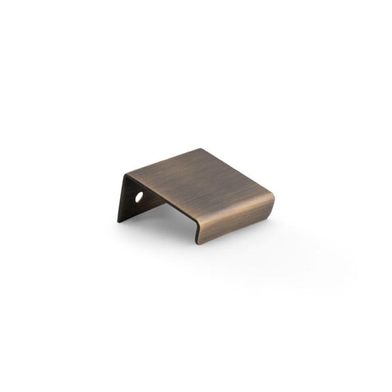 Solid Brass Finger Cabinet Pull: Modern Minimalist Drawer Handle. Edge ...