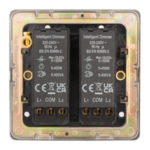 Brass Dimmer 1-4 Gang 400w / LED Dimmer Switch . Knurled Dimmer ...