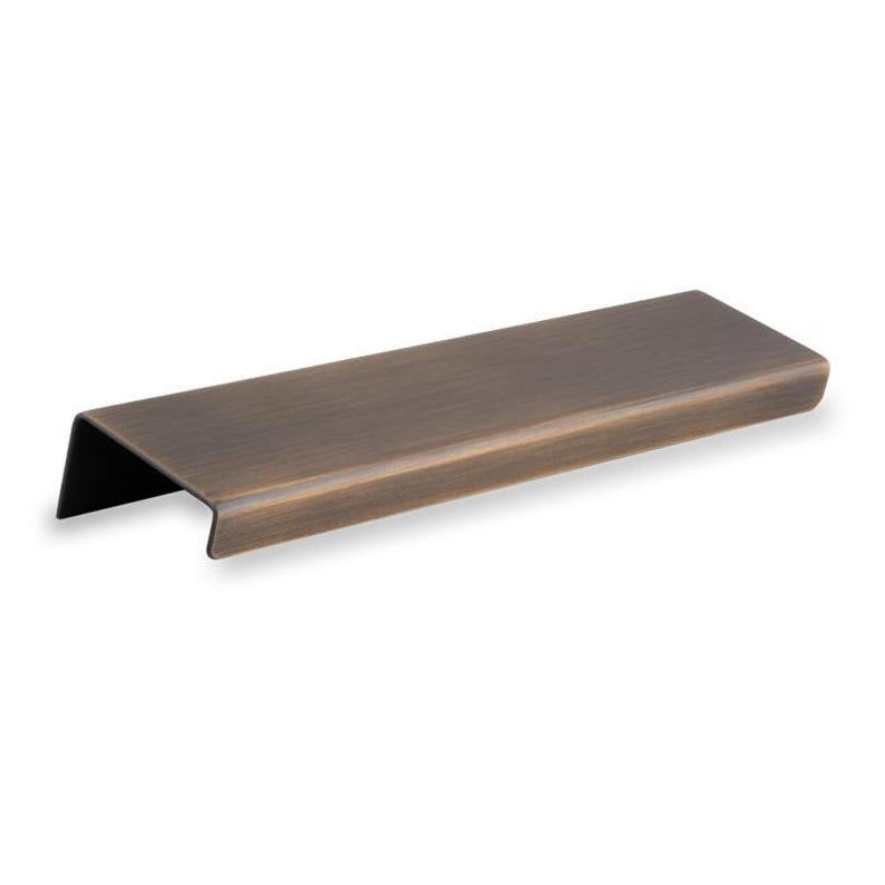 Solid Brass Finger Cabinet Pull: Modern Minimalist Drawer Handle. Edge ...