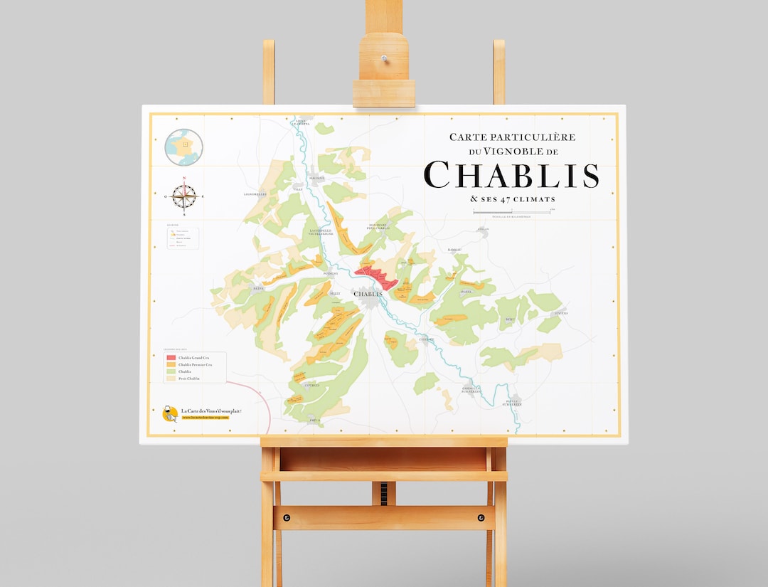 Wine Map of Chablis (burgundy) - Etsy