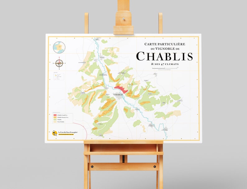 Wine Map of Chablis burgundy - Etsy