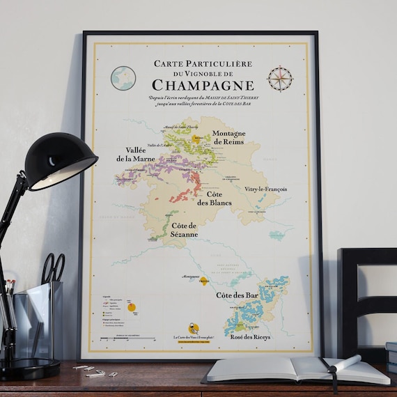 Wine Map of Champagne | Etsy