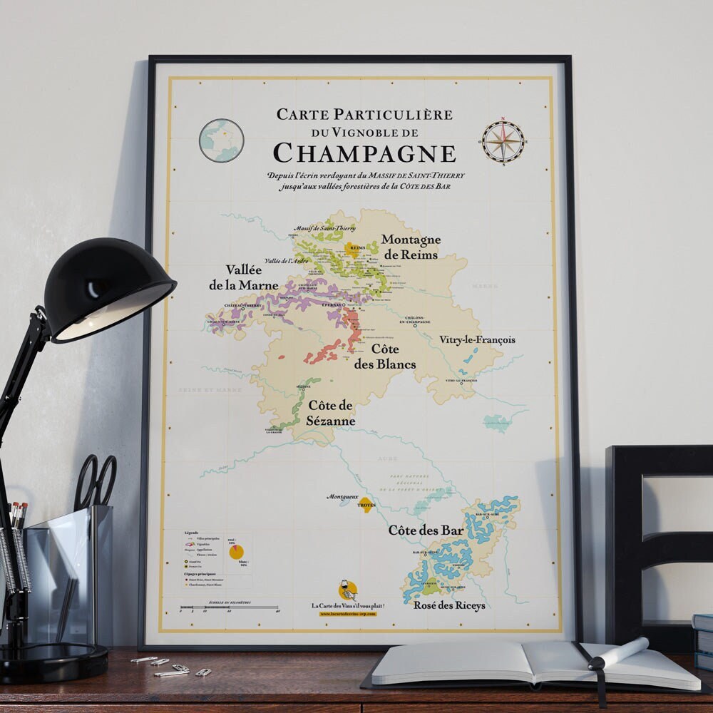 Wine Map of Champagne - Etsy