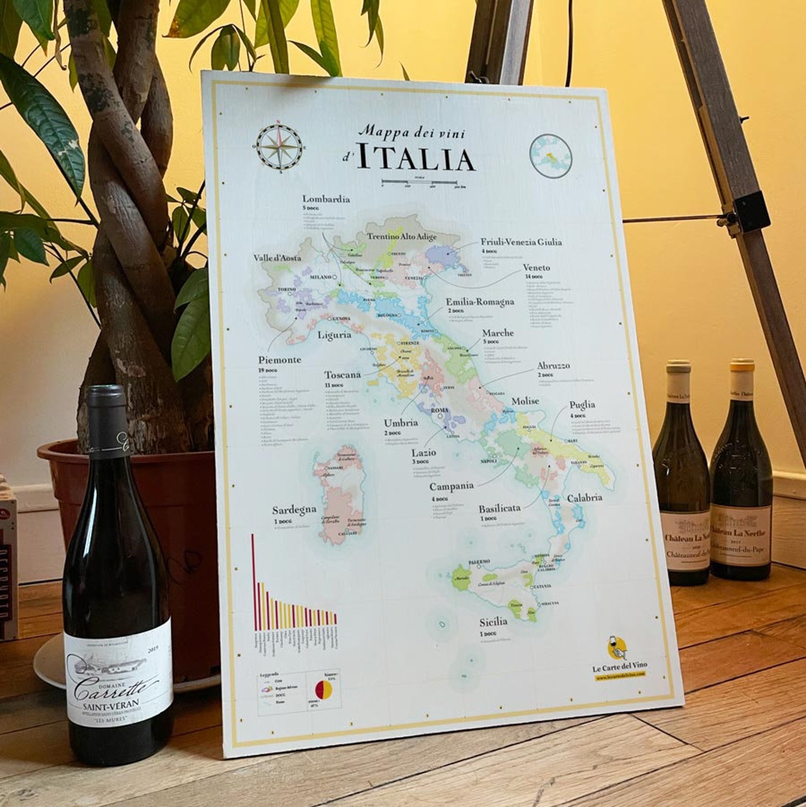 Wine Map of Italy - Etsy