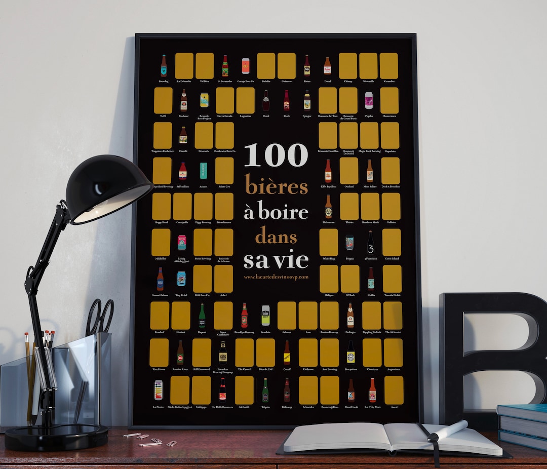 100 Beers to Drink in Your Life | Scratch Poster 50 X 70 Cm | Gift Idea ...