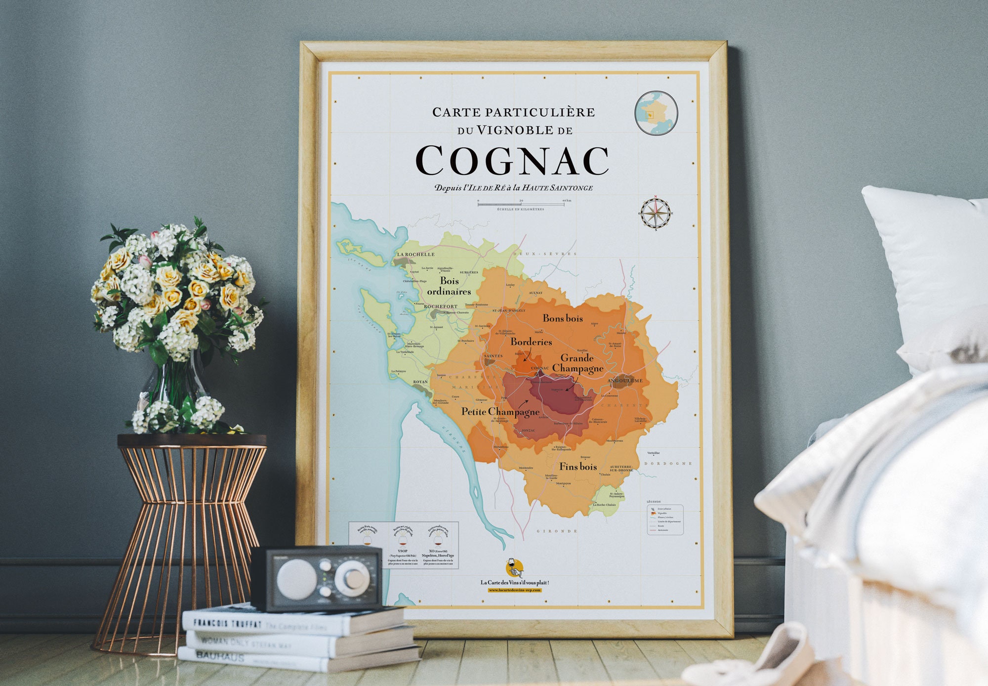 Carte des Vins de Cognac Affiche 70 x 50 cm Idée déco pour - Etsy France