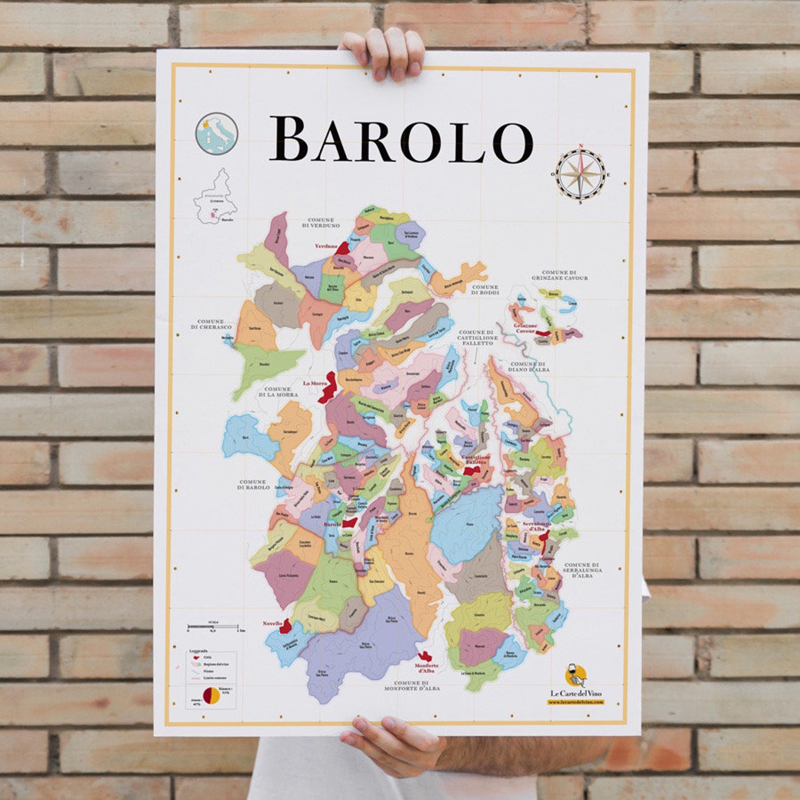 Barolo Wine Map Decorative Idea for Wine Lovers - Etsy