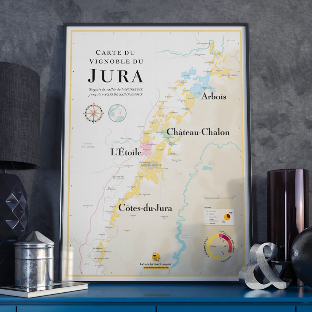 Jura Wine Map | Poster 50 X 70 Cm | Decorative Idea for Wine Lovers - Etsy
