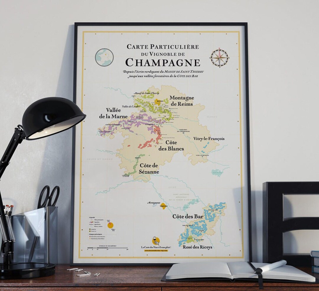 Wine Map of Champagne - Etsy