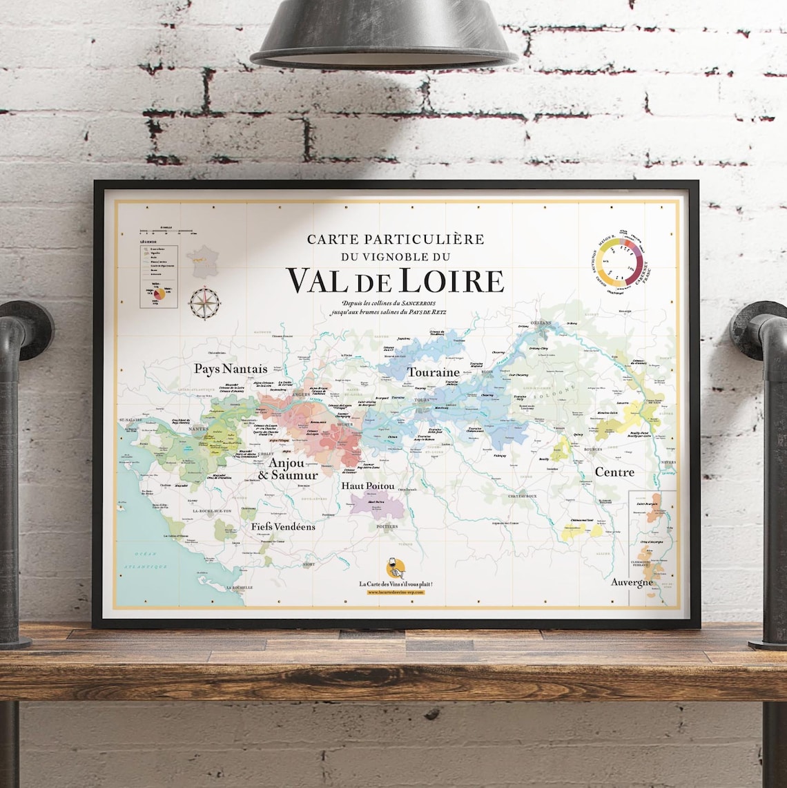 Wine Map of Loire Valley Gift Idea for Wine Lovers - Etsy