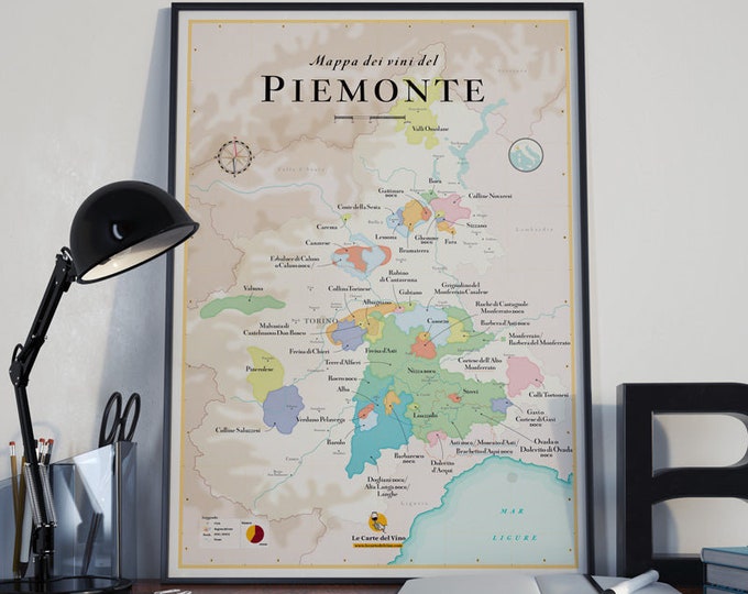 Wine Map of Piedmont Gift Idea for Wine Lovers - Etsy