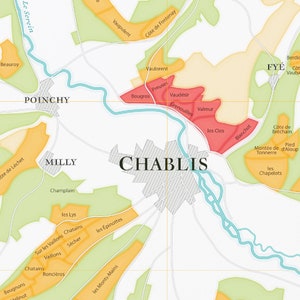 Wine Map of Chablis (burgundy) - Etsy