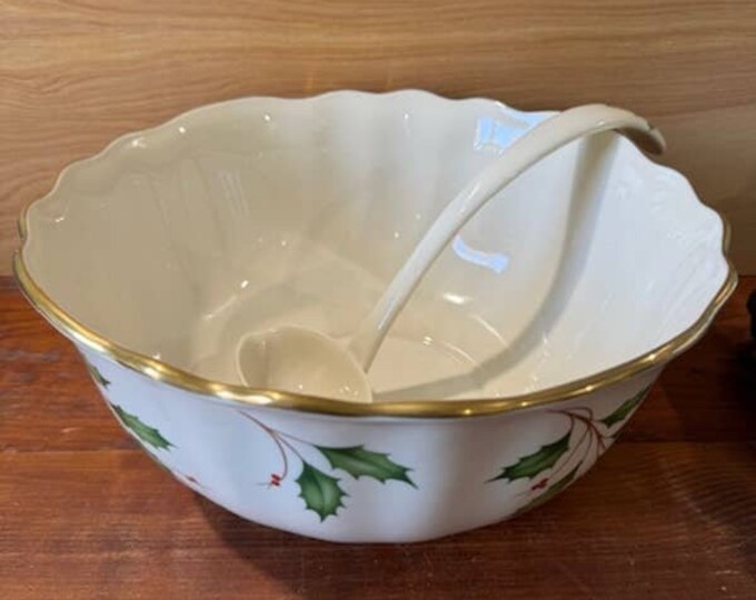 Lenox Holiday Christmas Punch Bowl and Ladle ~ Excellent Condition - Etsy