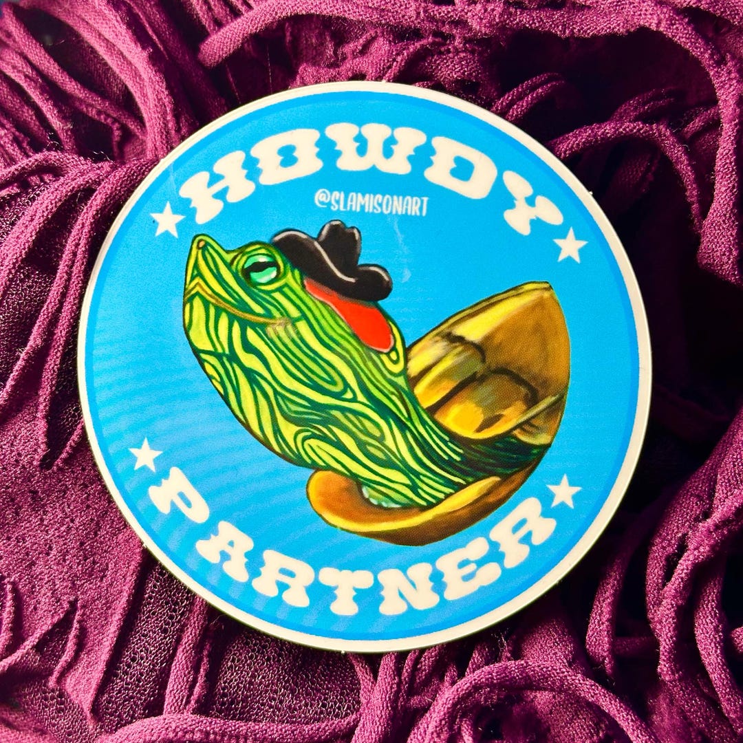 Red Eared Slider Turtle Sticker: Waterproof Vinyl, Mystery Sticker ...
