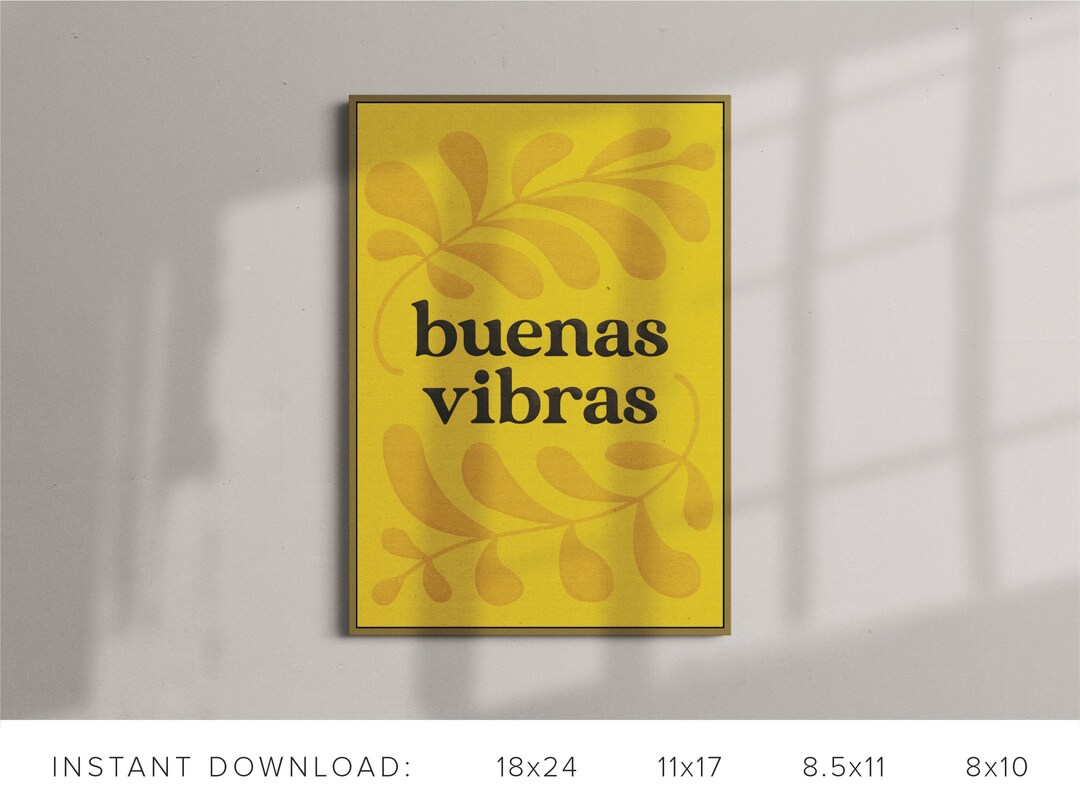 Buenas Vibras Poster, Digital Download, Printable Wall Art Quote, Good ...