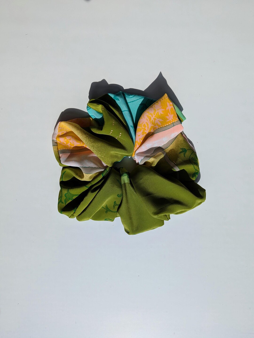 Upcycled Scrunchie, Oversized Soft Fabric Hair Scrunchie, Thrifted ...