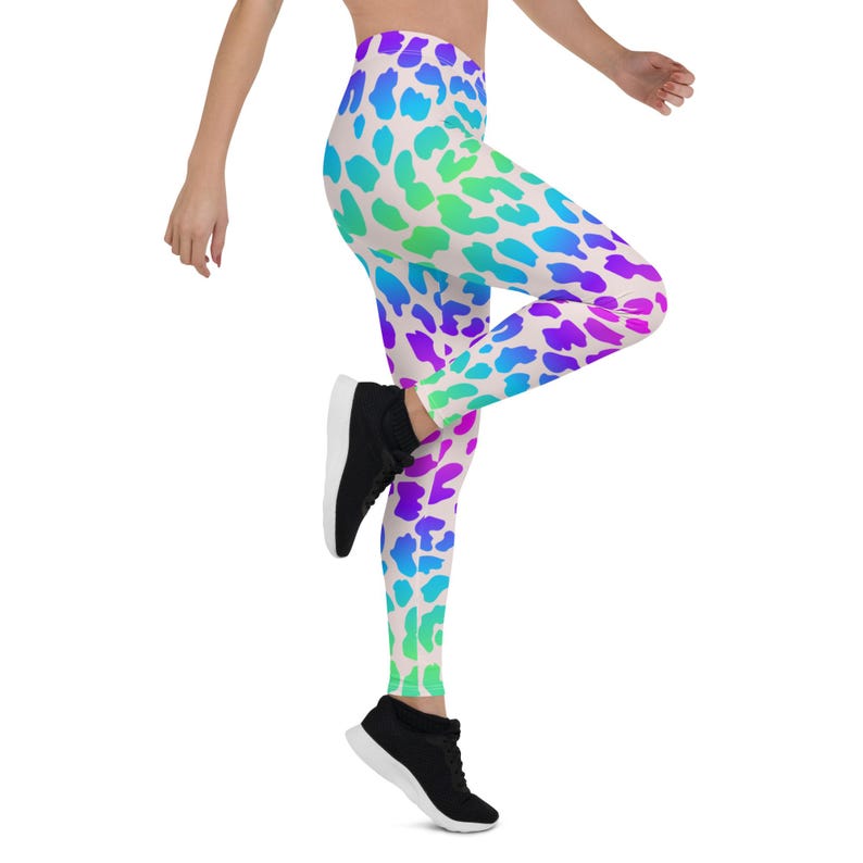 Neon Leopard Print Leggings: Women's Activewear Yoga Pants - Etsy
