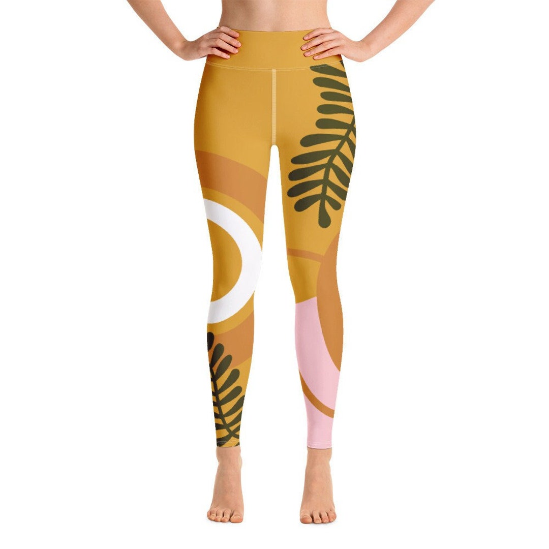 Abstract Print Yoga Leggings: High Waisted Activewear Tights - Etsy