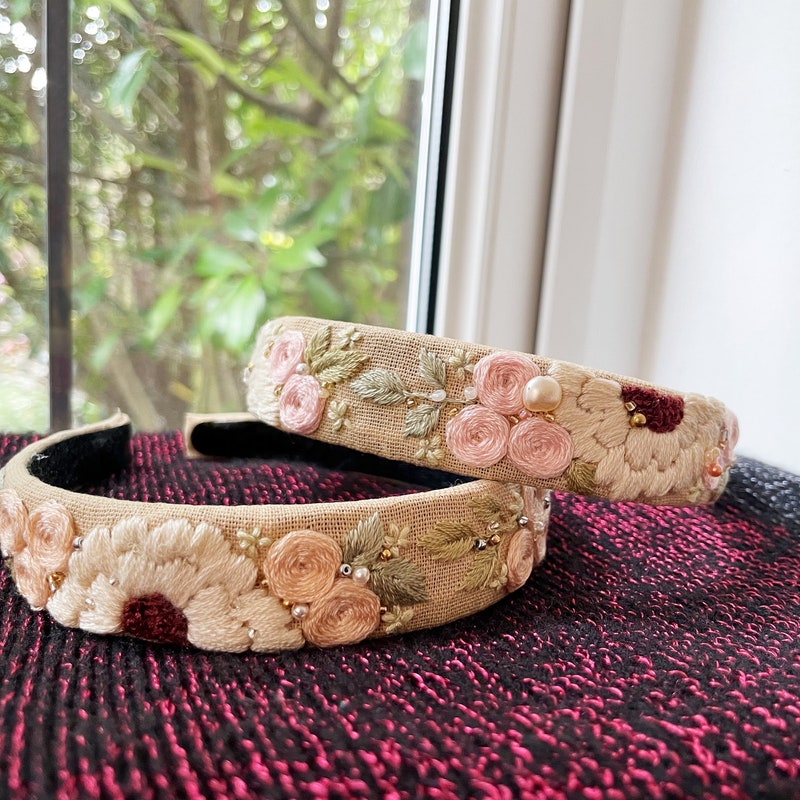 Embroidered Headband - Etsy