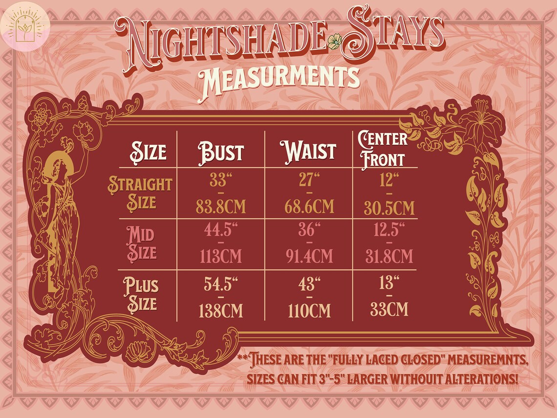 Nightshade Stays Pattern - Plus Size | Digital Download Sewing Pattern ...