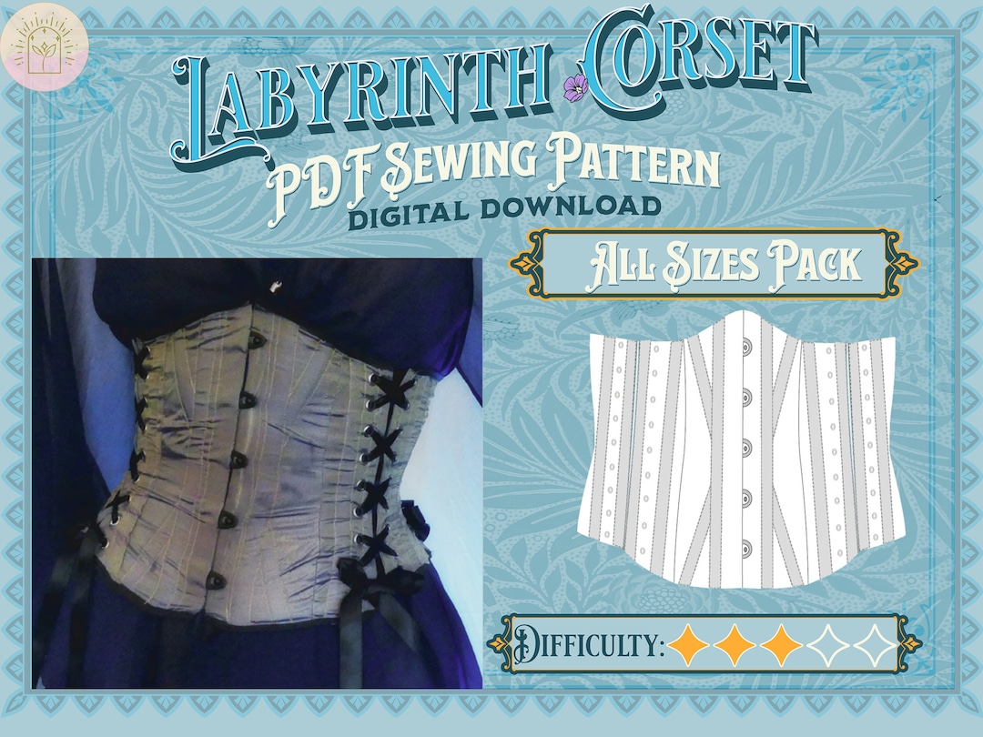 Labyrinth Corset Pattern Pack - Straight, Mid, and Plus Sizes | Digital ...