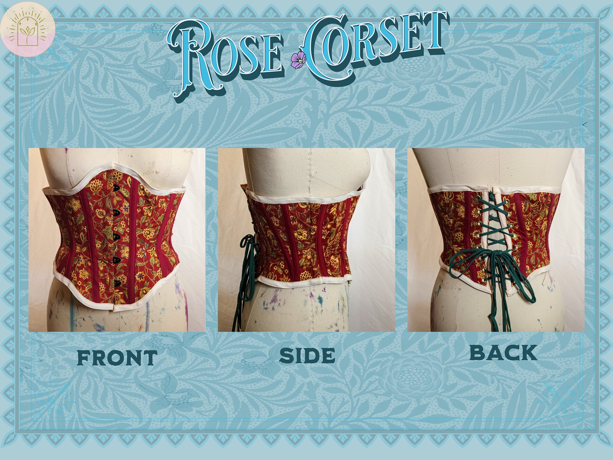 Rose Corset Pattern - Plus Size | Digital Download Sewing Pattern ...