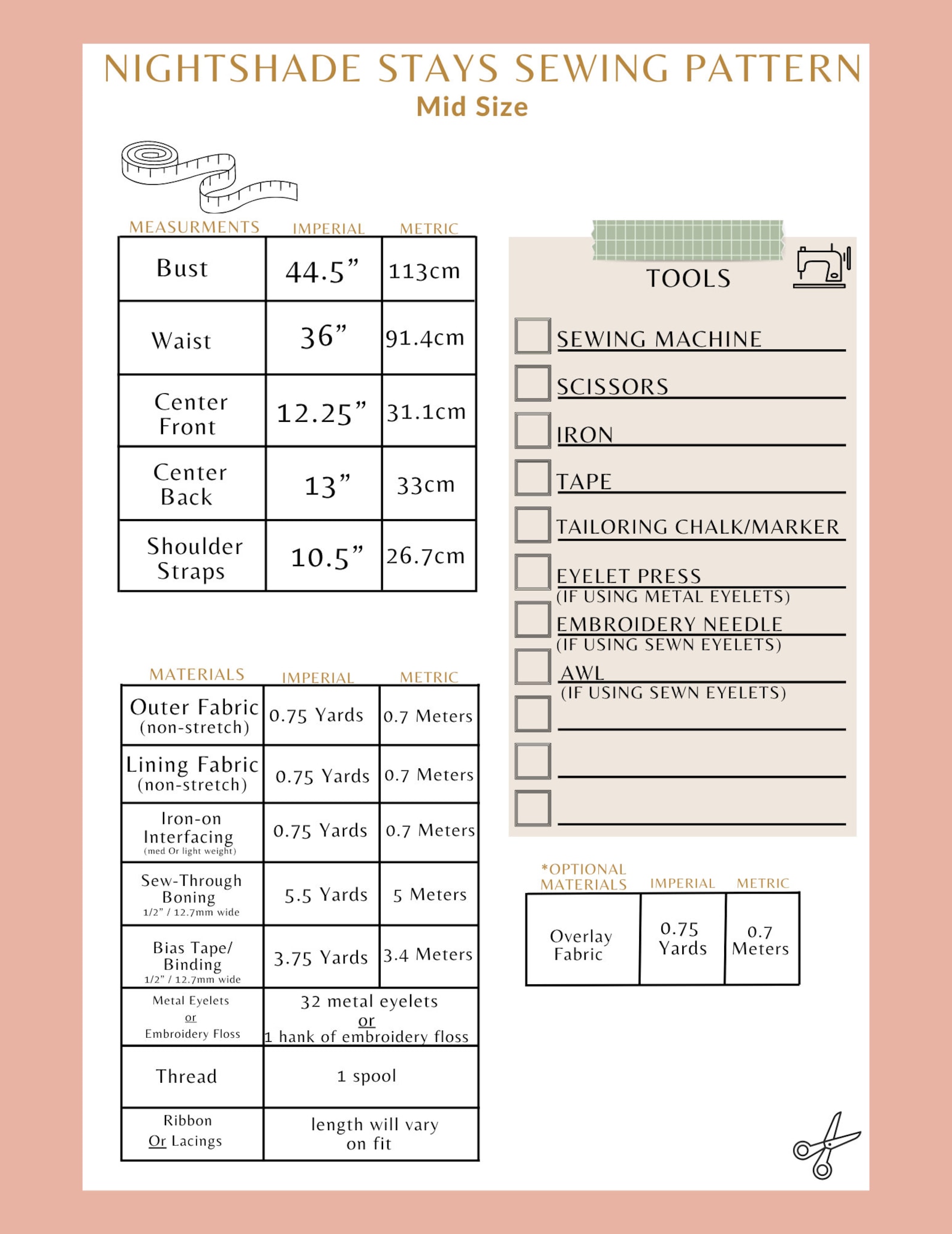 Nightshade Stays Pattern Pack - Straight, Mid, and Plus Sizes | Digital ...