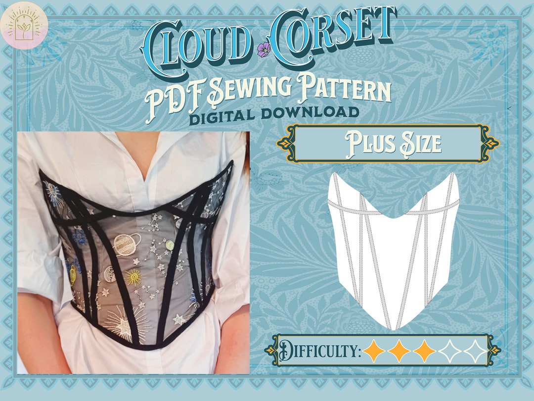 Cloud Corset Sewing Pattern - Plus Size | Digital Download Sewing ...