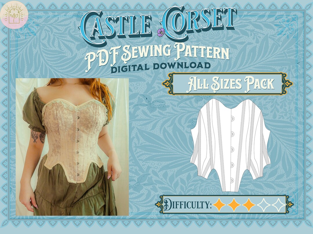 Castle Corset Pattern Pack Straight, Mid, Plus Sizes Digital Download ...