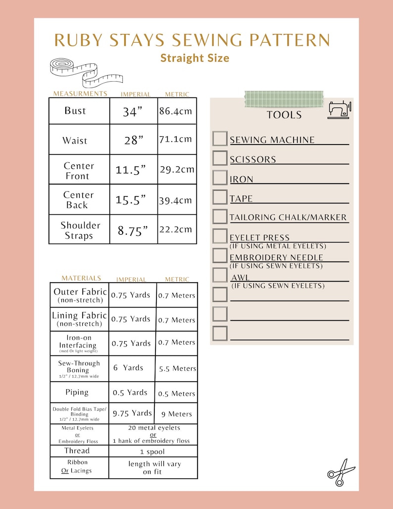 Ruby Stays Sewing Pattern - Straight Size | Digital Download Sewing ...