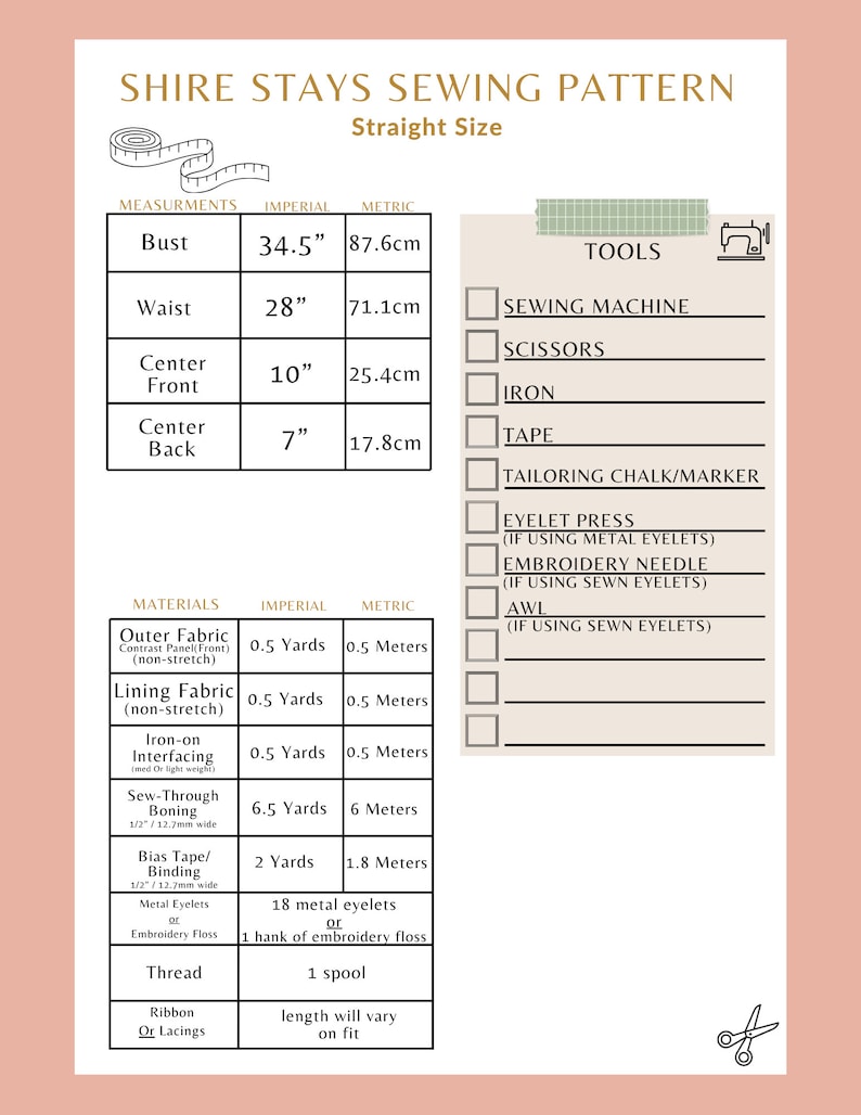 Shire Stays Pattern Pack - Straight, Mid and Plus Sizes | Digital ...