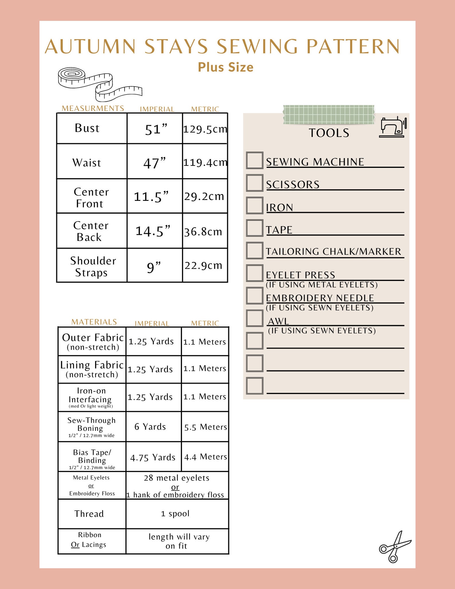 Autumn Stays Sewing Pattern Pack Straight, Mid, and Plus Size Digital ...